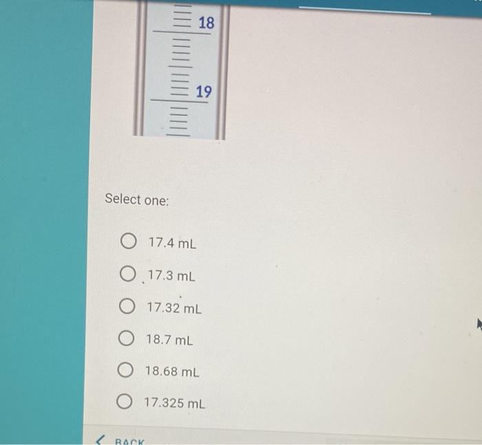Solved What is the correct reading of the volume in the | Chegg.com