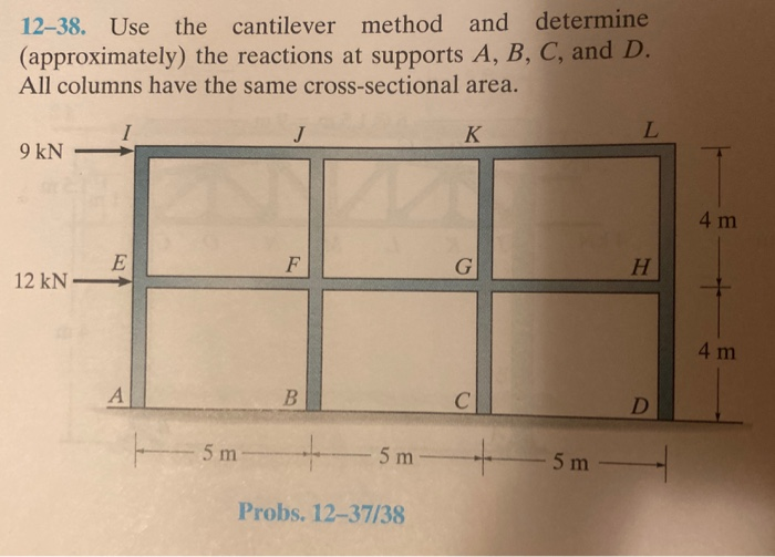 Solved 12–38. Use the cantilever method and determine | Chegg.com
