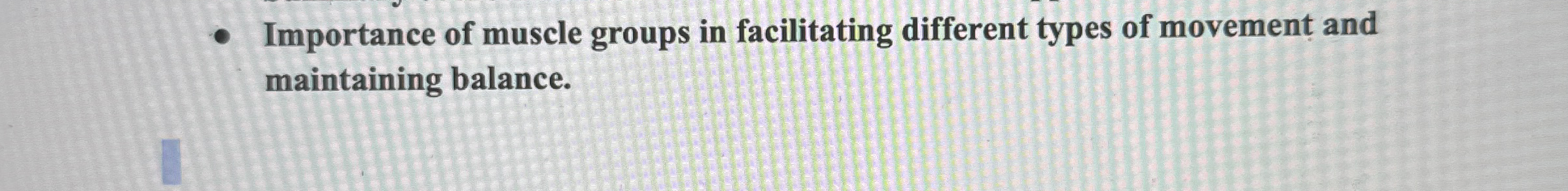 Solved Importance of muscle groups in facilitating different | Chegg.com