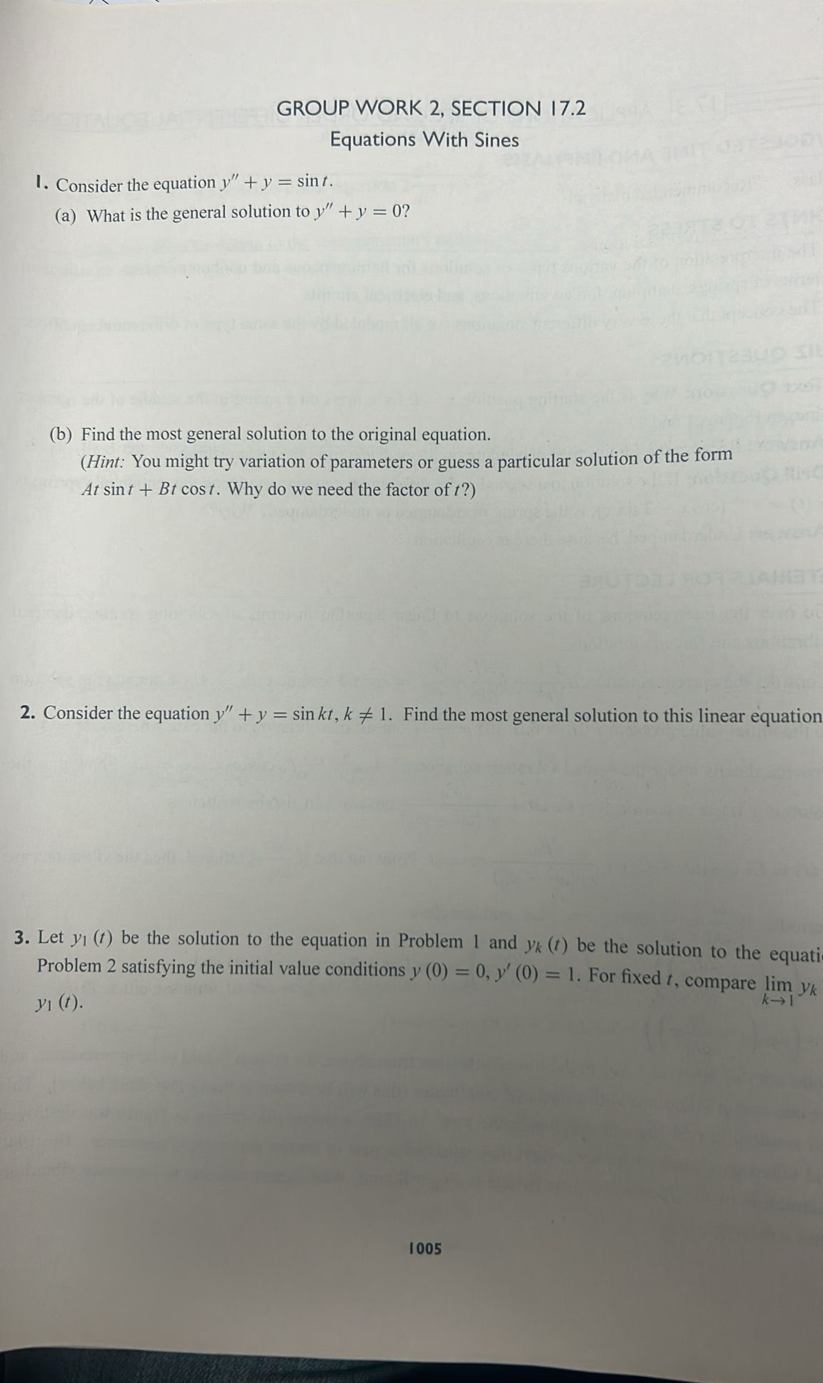 Solved GROUP WORK 2, ﻿SECTION 17.2Equations With | Chegg.com
