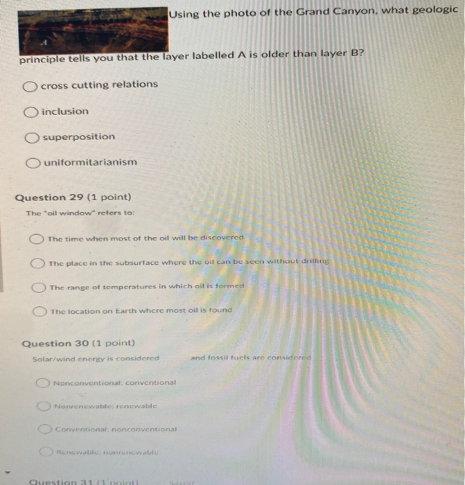 Solved Using the photo of the Grand Canyon, what geologic | Chegg.com