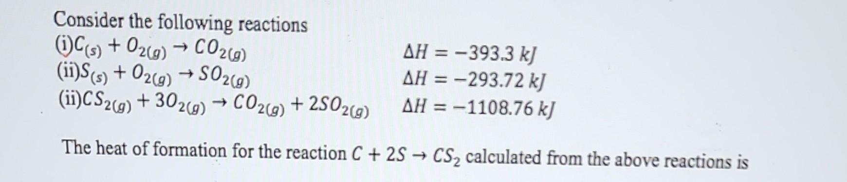 Solved Consider the following reactions (i) | Chegg.com