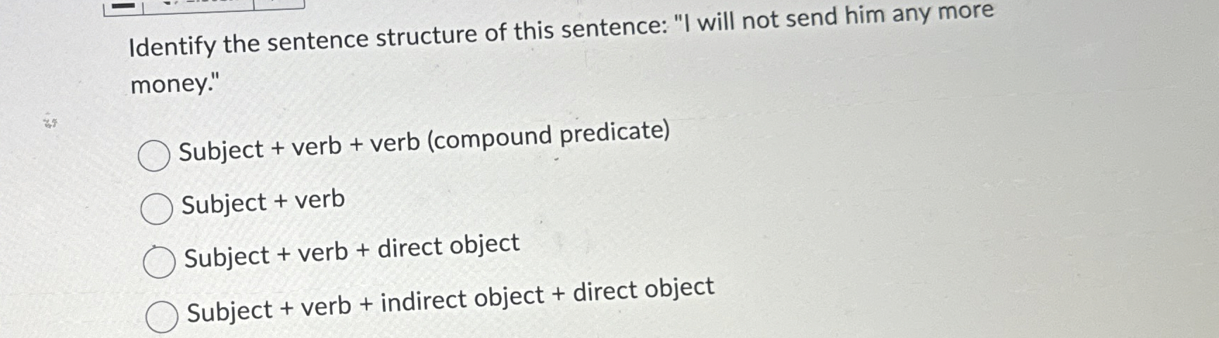 Solved Identify the sentence structure of this sentence: "I | Chegg.com