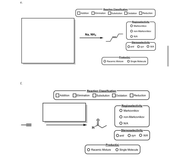 Solved 2) Fill in the missing reactant(s)/ product of the | Chegg.com
