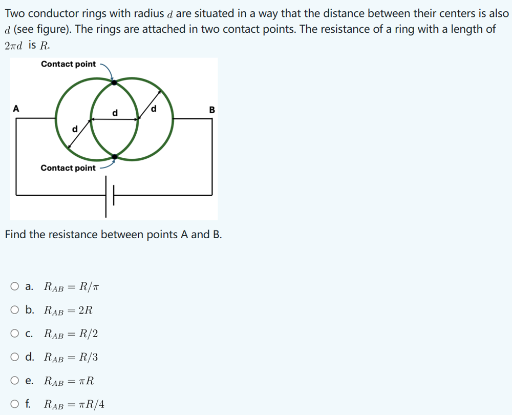 Solved Two conductor rings with radius d ﻿are situated in a | Chegg.com