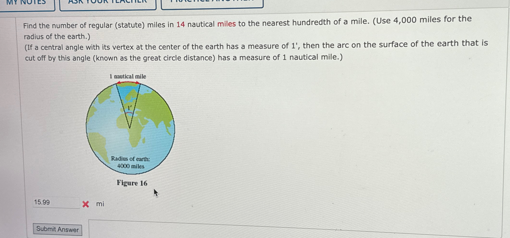 Solved Find the number of regular (statute) ﻿miles in 14 | Chegg.com
