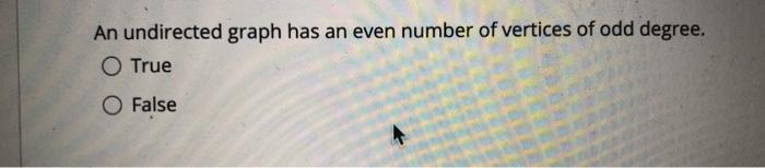 Solved An undirected graph has an even number of vertices of | Chegg.com
