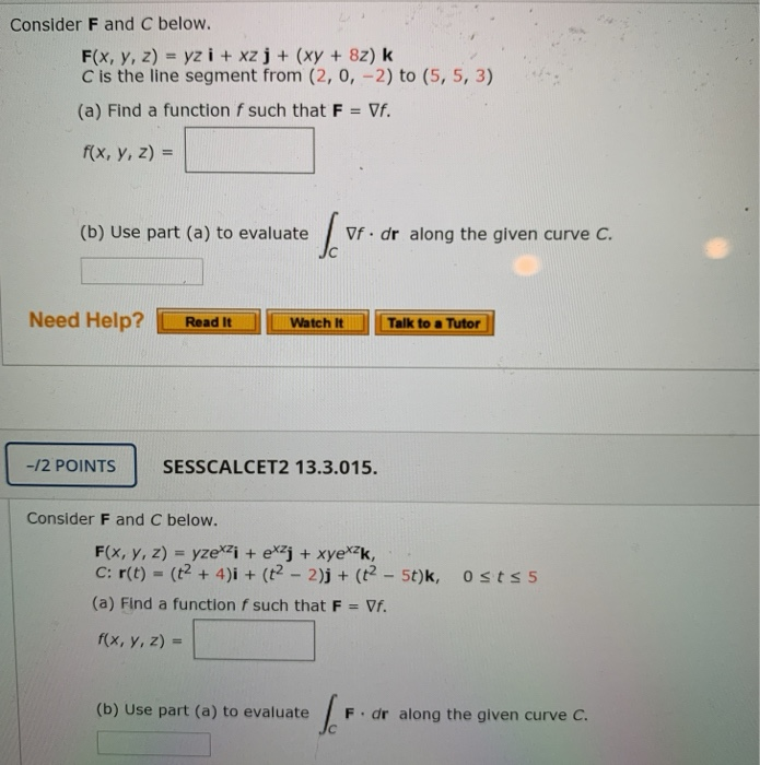 Solved Consider F and C below. F(x, y, z) = y2 i + xz j + | Chegg.com