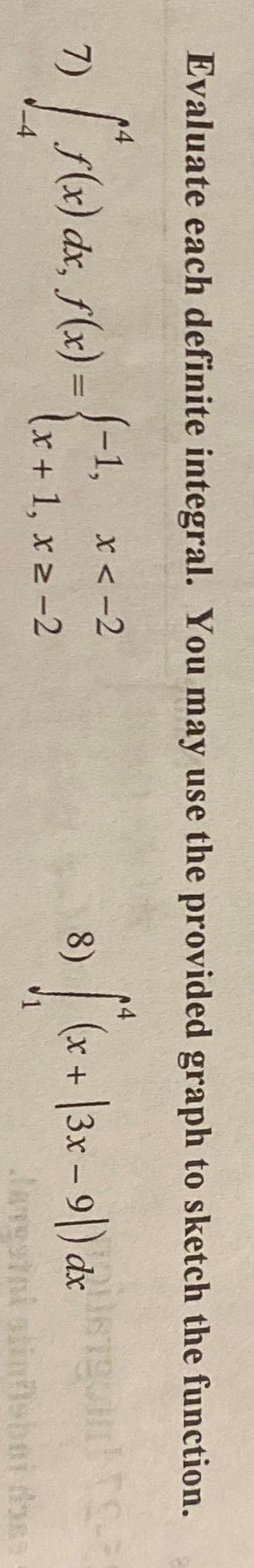 Solved Evaluate each definite integral. You may use the | Chegg.com