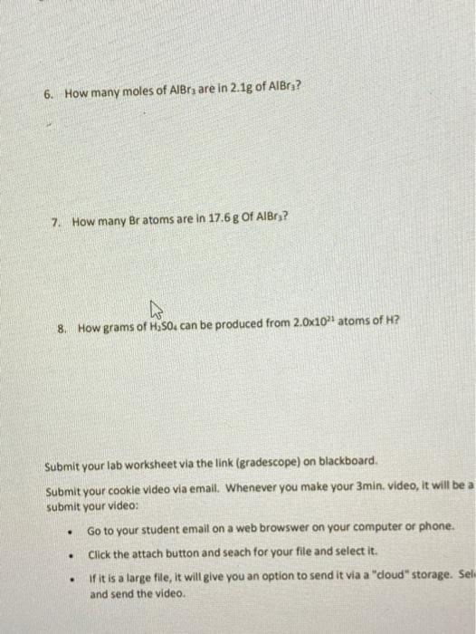Solved Part 2: The Mole Review Problems-answer questions | Chegg.com