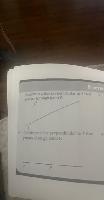 Solved 1. Construct a line perpendicular to f that masces | Chegg.com
