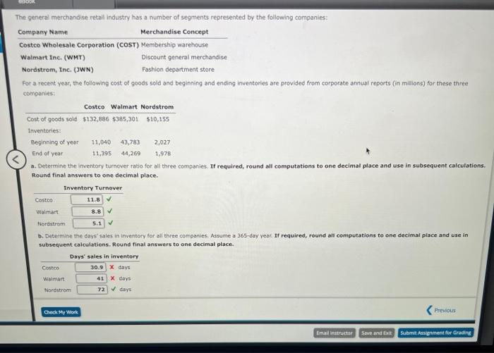 Solved The-general merchandise retail industry has a number | Chegg.com