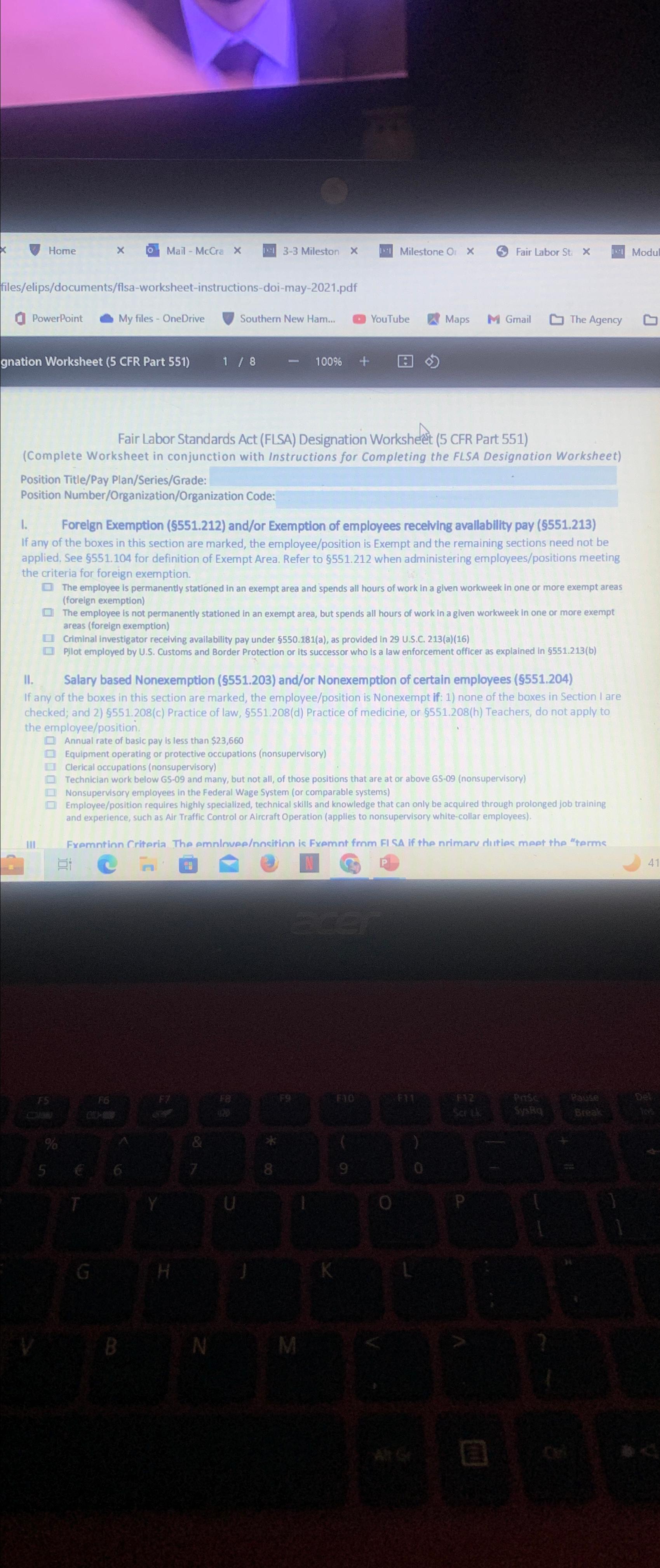 Solved How to solve...gnation Worksheet (5 ﻿CFR Part | Chegg.com