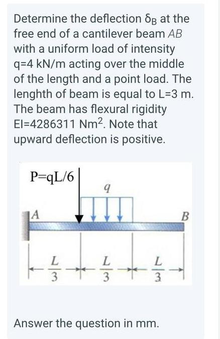 [Solved]: please fast Determine the deflection B at the