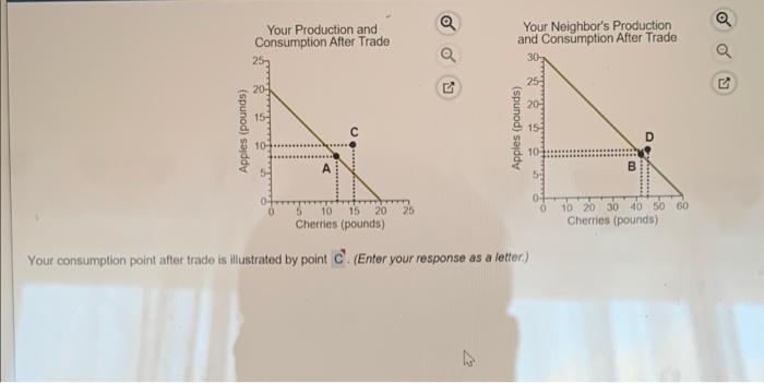 Your Production and Consumption After Trade Your | Chegg.com