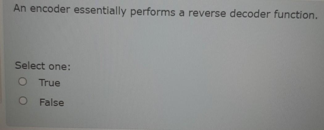 Solved An encoder essentially performs a reverse decoder | Chegg.com