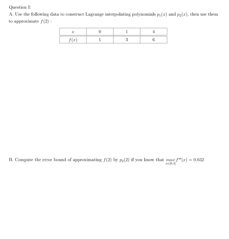 Solved Question I:A. ﻿Use the following data to construct | Chegg.com