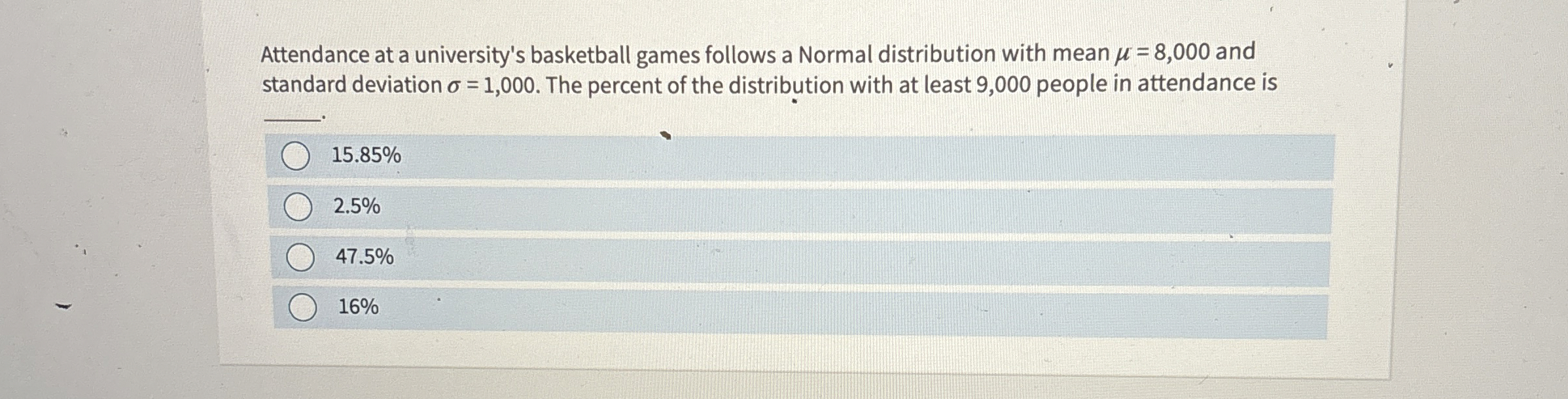 Solved Attendance at a university's basketball games follows | Chegg.com
