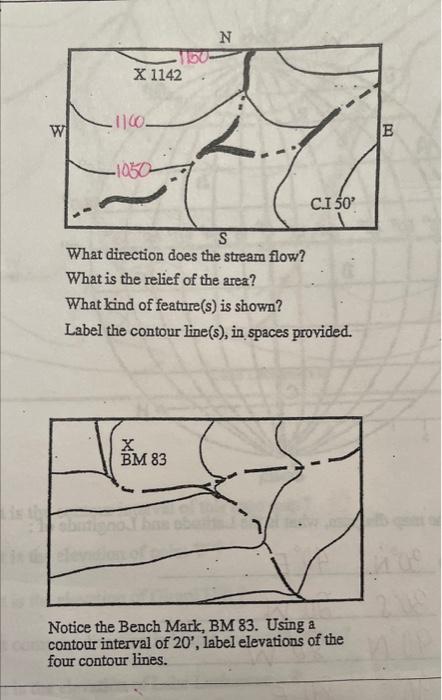 Solved What direction does the stream flow? What is the | Chegg.com