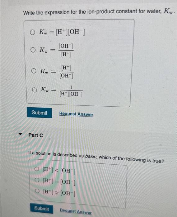 Solved Write the expression for the ion-product constant for | Chegg.com