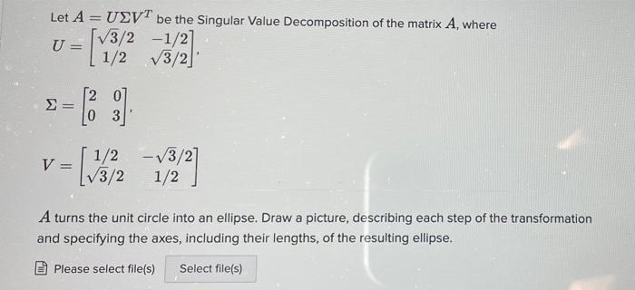 Solved Let A = USVT be the Singular Value Decomposition of | Chegg.com