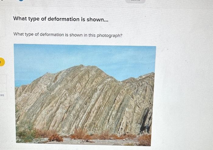 Solved What type of deformation is shown... What type of | Chegg.com