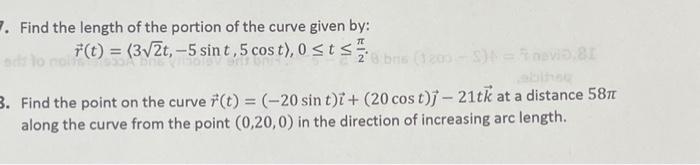 Solved Find the length of the portion of the curve given by: | Chegg.com