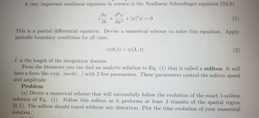 A very important nonlinear equation in science is the | Chegg.com