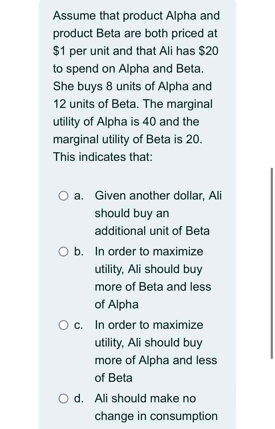 Solved Assume that product Alpha and product Beta are both | Chegg.com