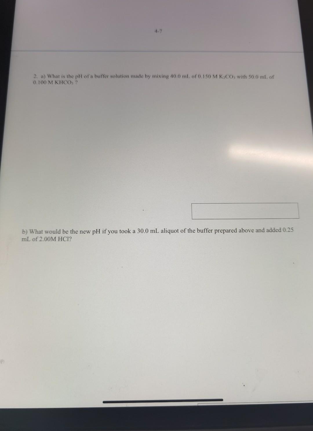 Solved 2. a) What is the pH of a buffer solution made by | Chegg.com