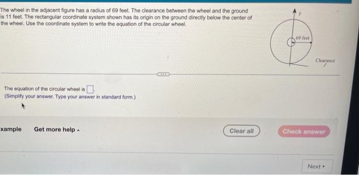 Solved The wheel in the adjacent figure has a radius of 69 | Chegg.com