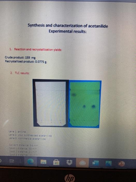 Solved Synthesis and characterization of acetanilide | Chegg.com