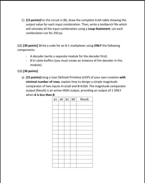 Solved Q1) (40 points) A) [10 points] List the three | Chegg.com
