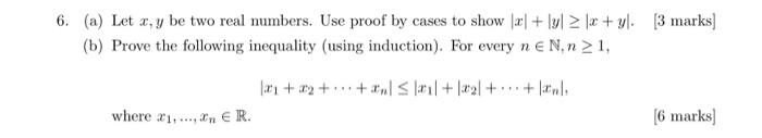 Solved (a) Let x,y be two real numbers. Use proof by cases | Chegg.com