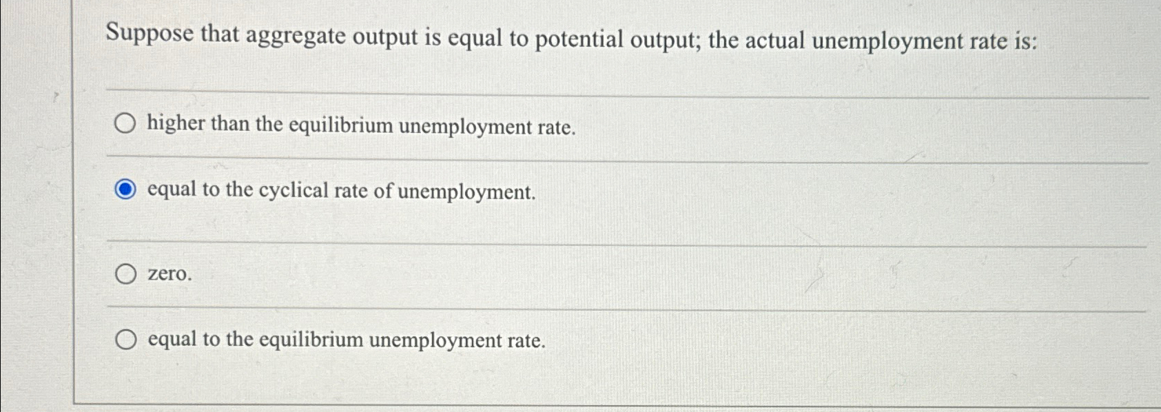 Solved Suppose that aggregate output is equal to potential | Chegg.com