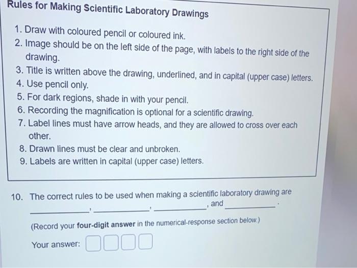 Solved Rules for Making Scientific Laboratory Drawings 1. | Chegg.com