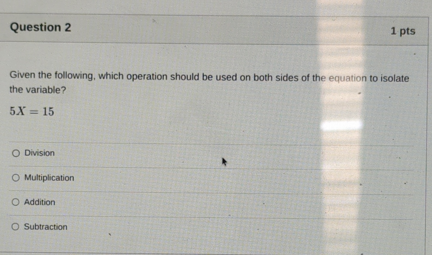 Solved Question 21 ﻿ptsGiven the following, which operation | Chegg.com