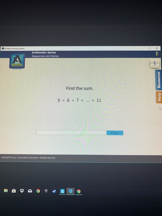 Solved Acellus Leaming System Arithmetic Series Sequences | Chegg.com
