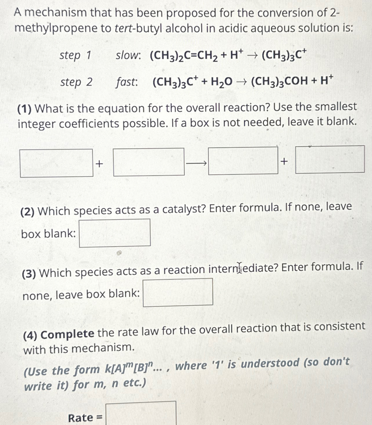 Solved A mechanism that has been proposed for the conversion | Chegg.com