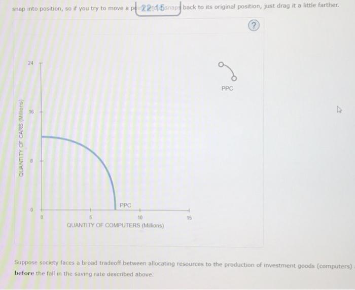 Solved 16. Economic growth The following graph shows the | Chegg.com