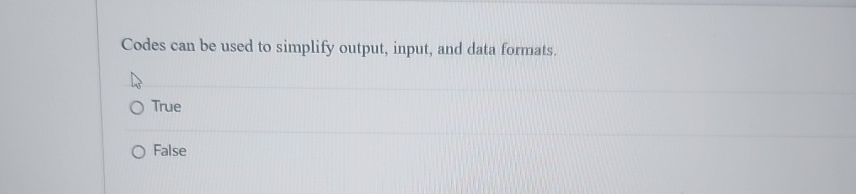 Solved Codes can be used to simplify output, input, and data | Chegg.com