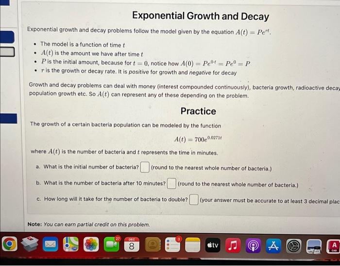 Solved Exponential Growth and Decay Exponential growth and | Chegg.com