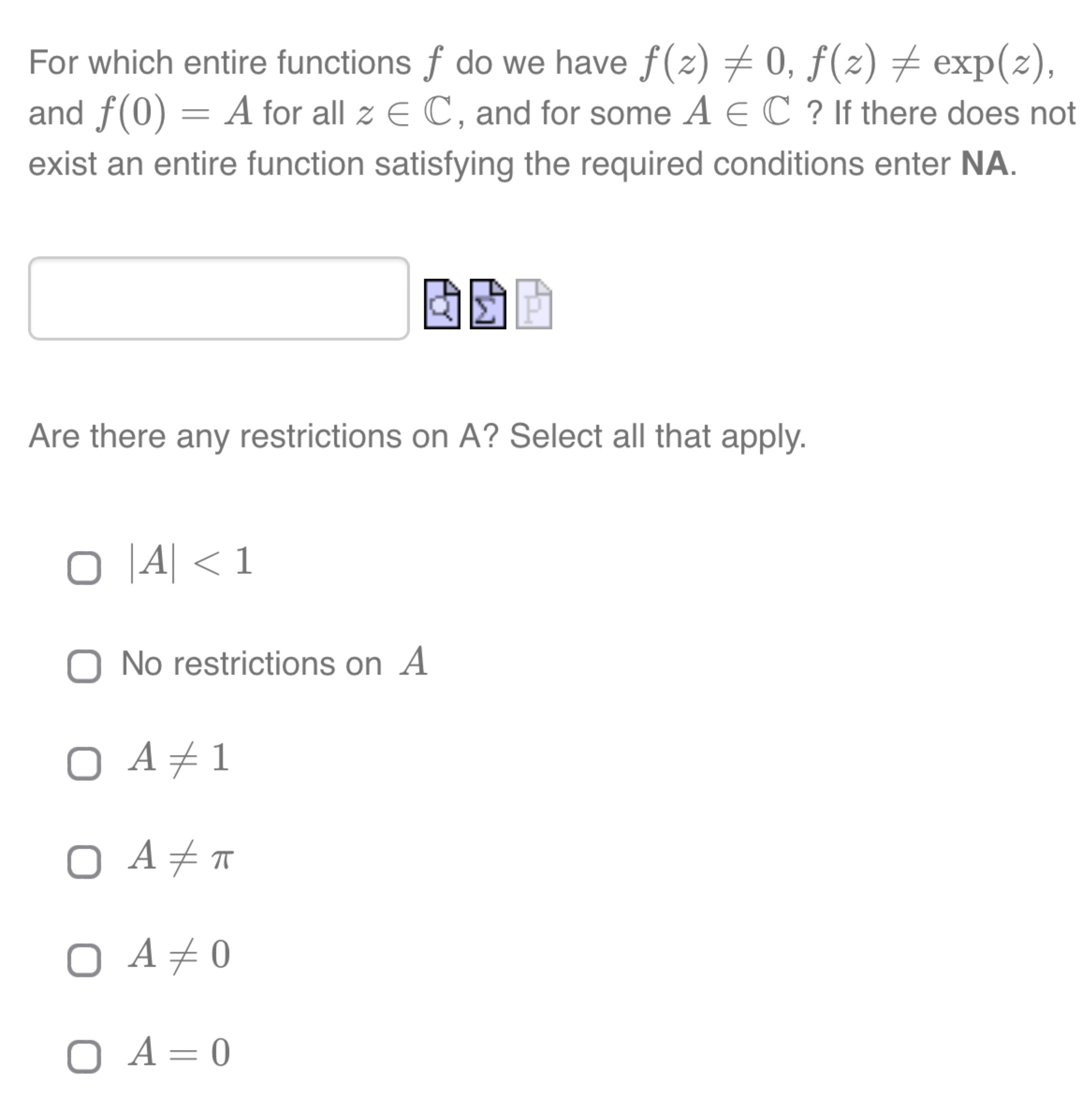 Solved For which entire functions f ﻿do we have | Chegg.com