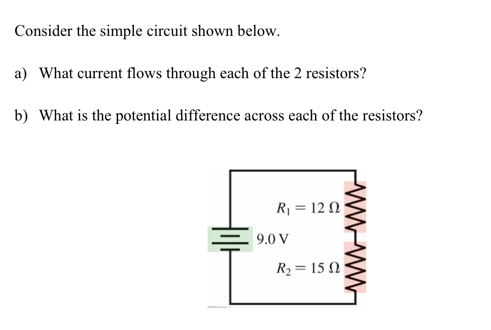 Solved Consider the simple circuit shown below.a) ﻿What | Chegg.com