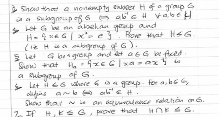 Solved 3. Snow that a nonempty subset H of a group G is a | Chegg.com