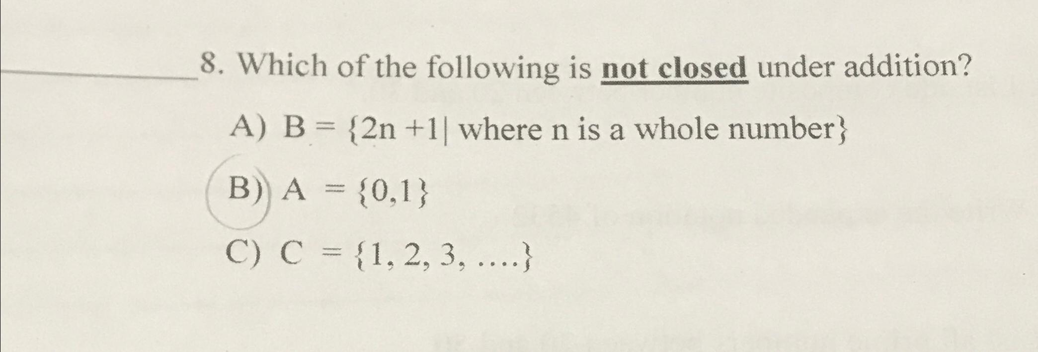 Solved Which of the following is not closed under | Chegg.com