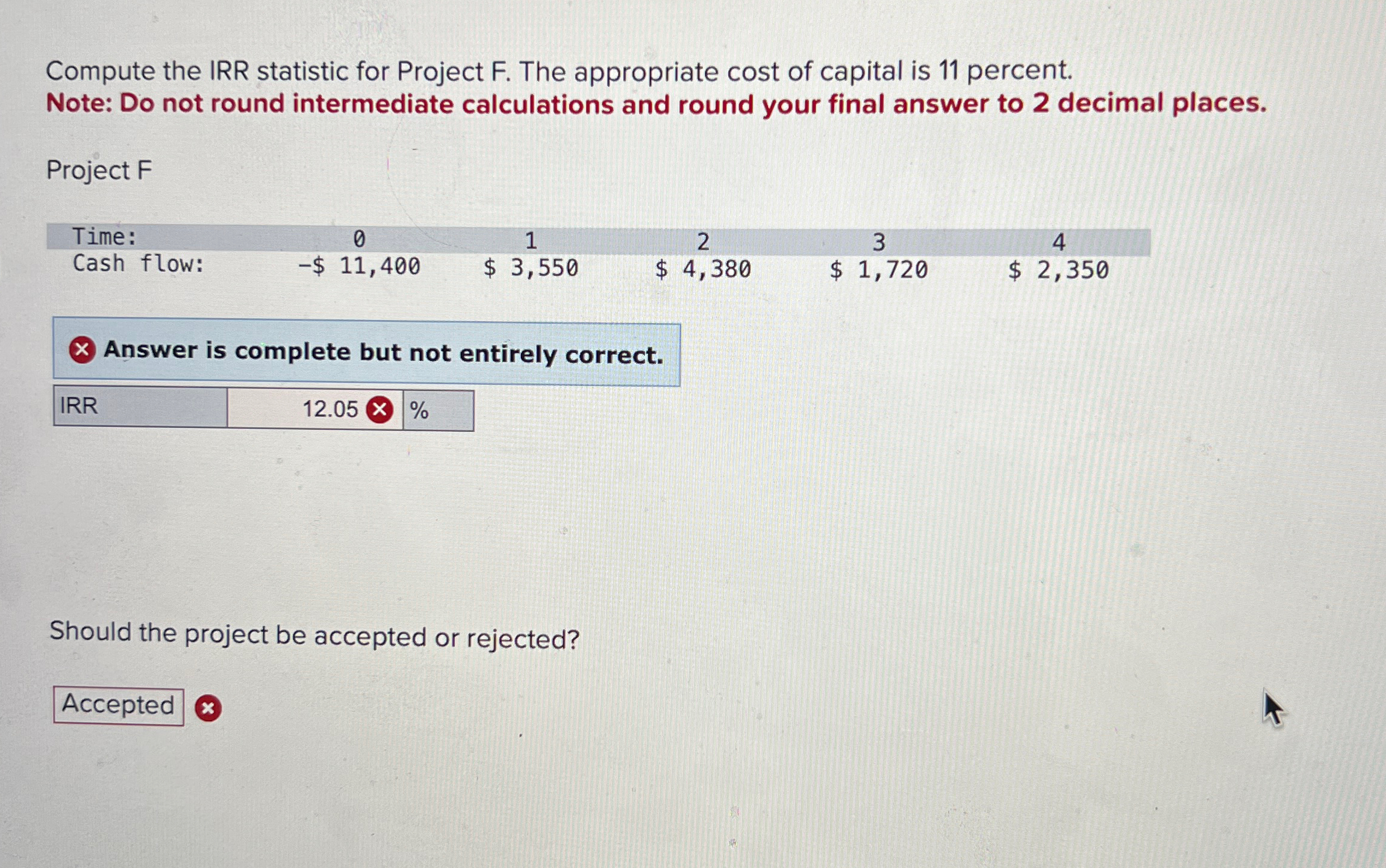 Solved Compute the IRR statistic for Project F. ﻿The | Chegg.com