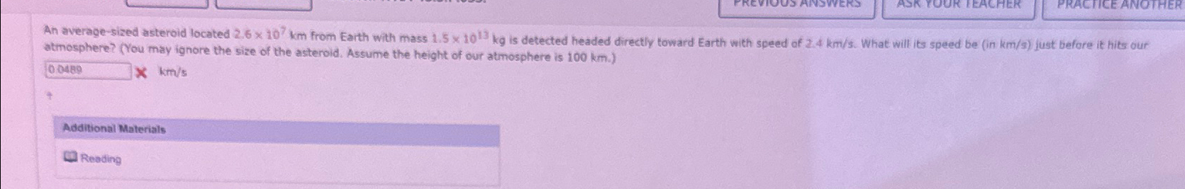 An Average Sized Asteroid Located 2 6×107km ﻿from
