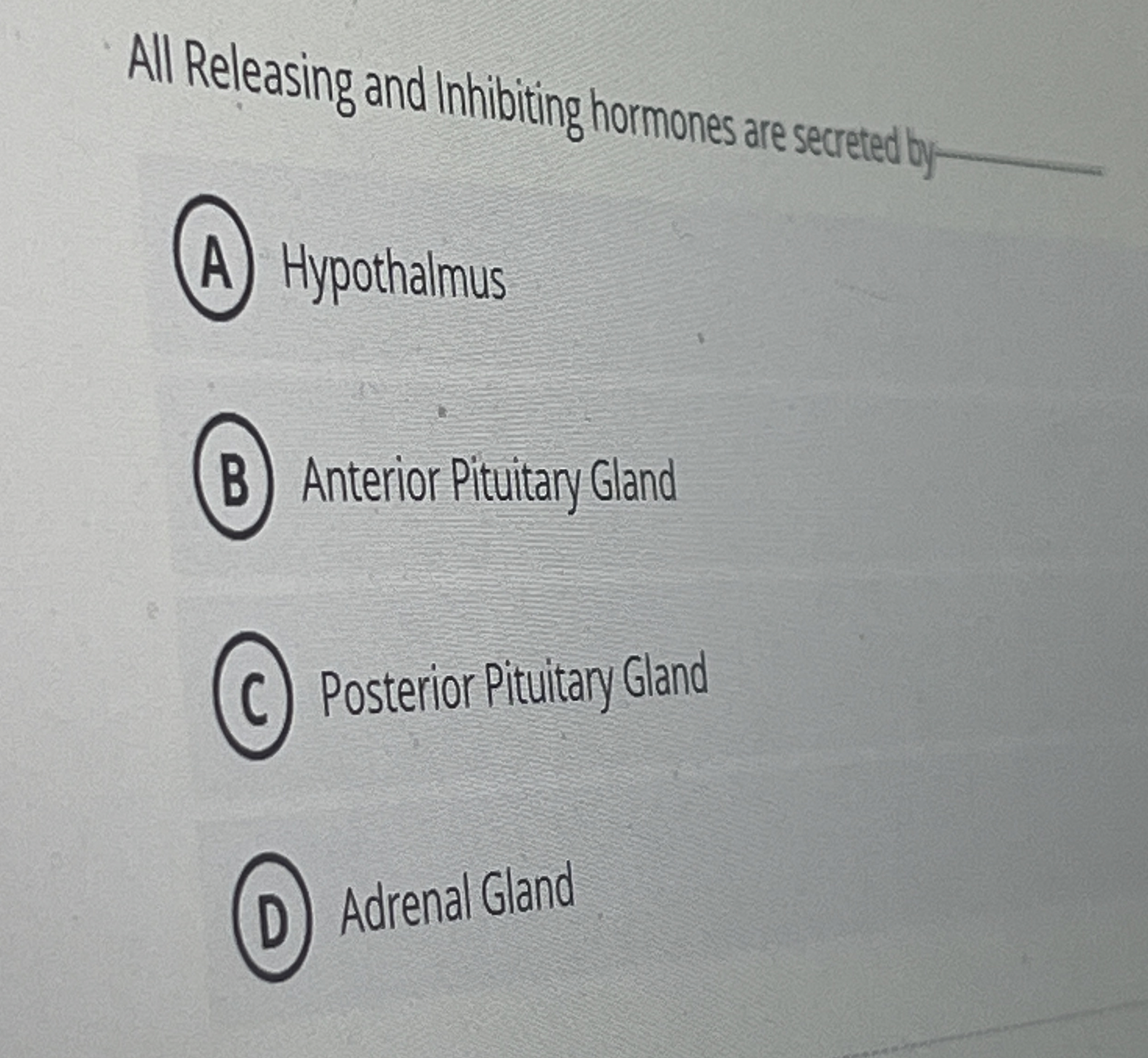 Solved All Releasing and Inhibiting hormones are secreted | Chegg.com