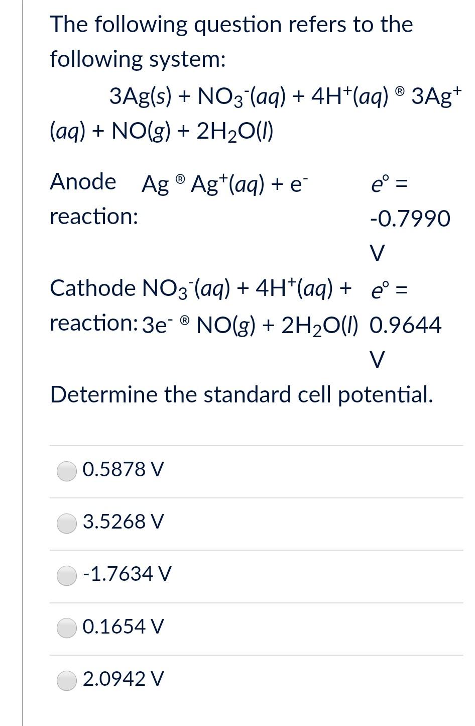 Solved The following question refers to the following | Chegg.com Solved The following question refers to the following | Chegg.com
